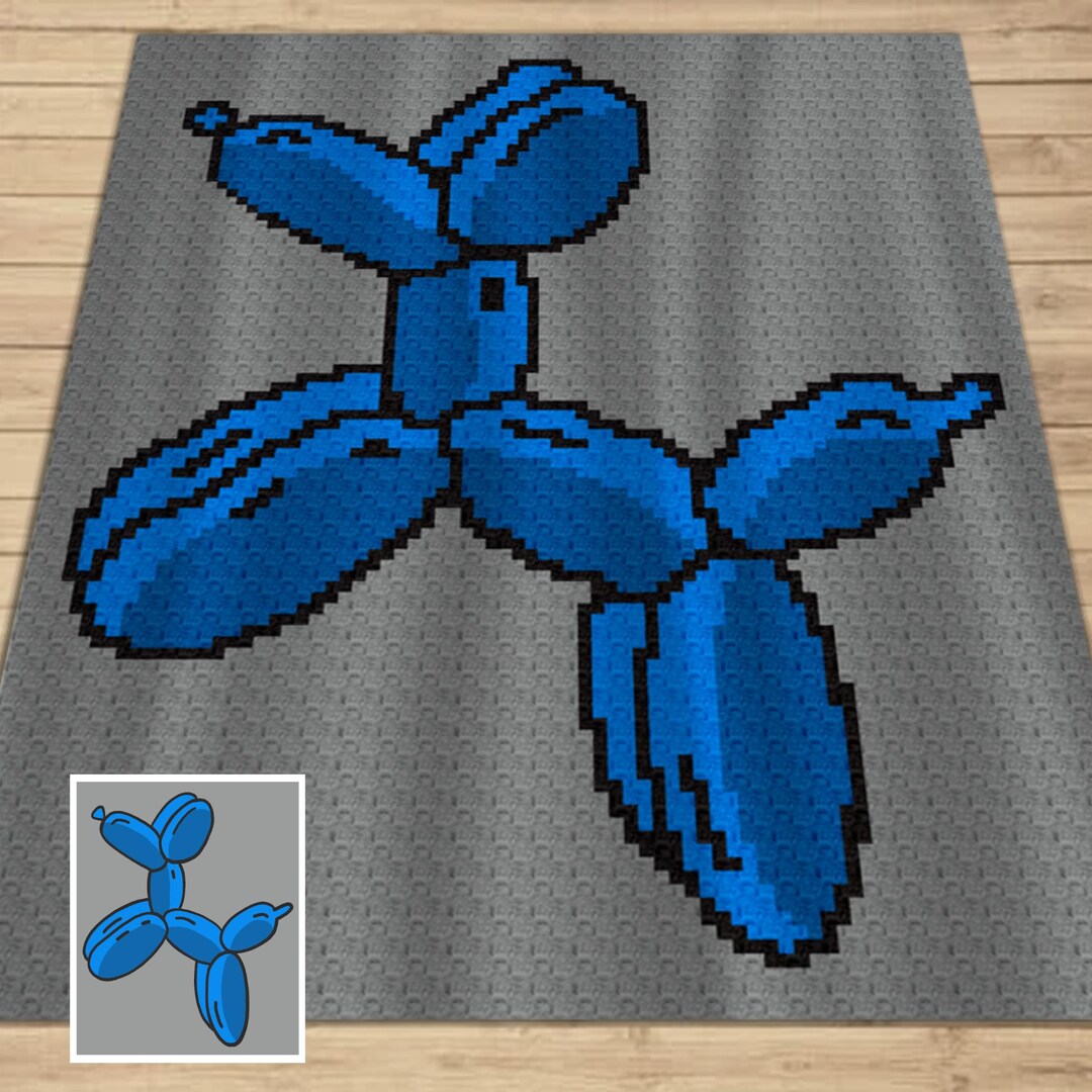 Balloon Dog Crochet Pattern – C2C & Tapestry Graph + Written (PDF ...