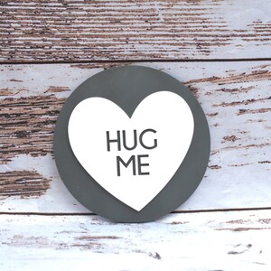 Hugs and Kisses Conversation Heart Sign Wood, Valentines Tiered Tray ...