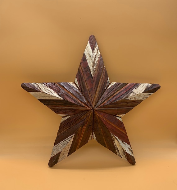 Barn Wood Star 3D Barn Wood Star Red and White Star Unique - Etsy