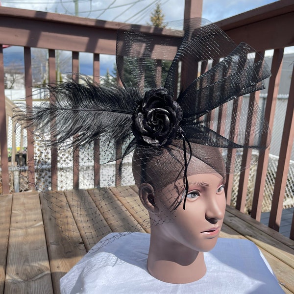 Black Fascinator - Etsy