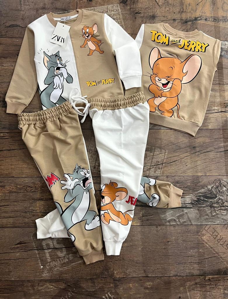 Tom and Jerry Set Children Sweatshirt Set Thick Hoodie Set Jogger Set ...