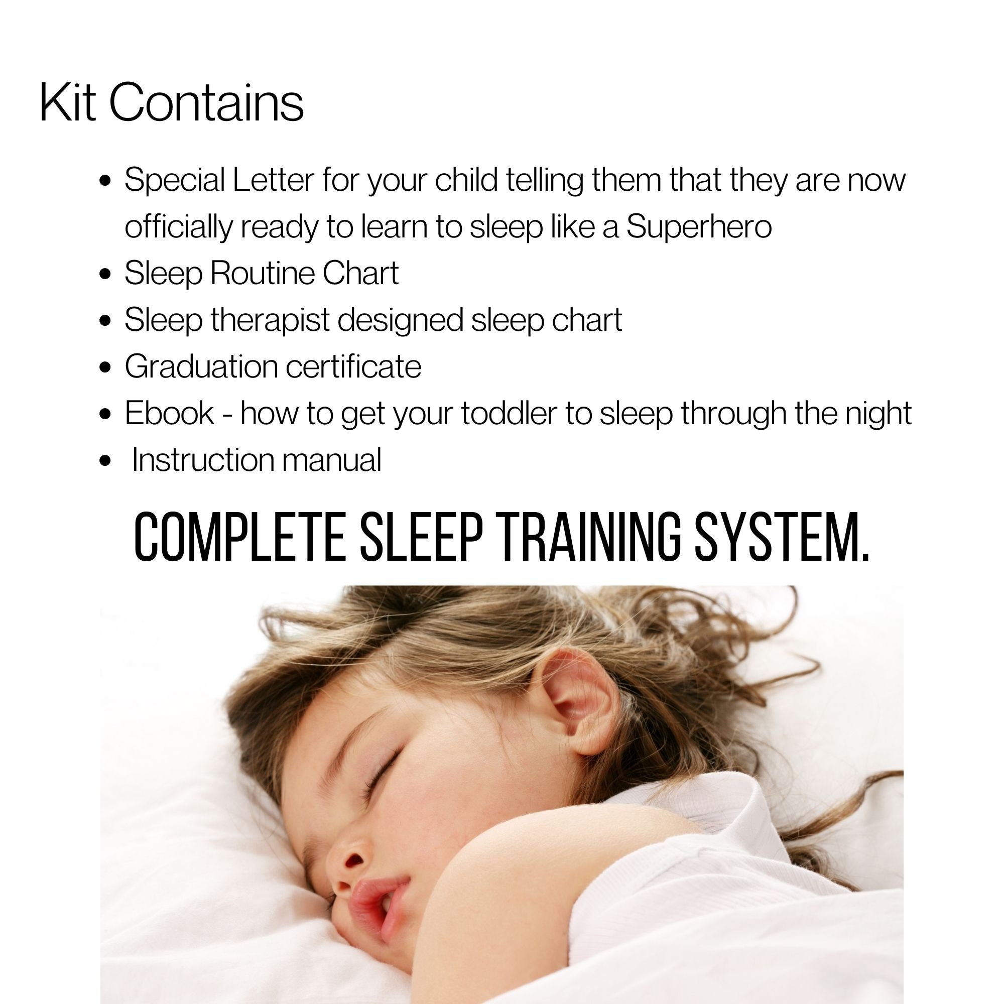 Sleep Chart, Sleep Training System, Sleep Training Kit, Child Sleep ...