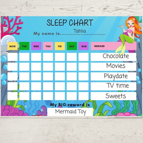 Toys SLEEP CHART Sleeping Training Chart Instant Download Behavior ...