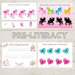 Preschool Activity Pack, Preschool Activity Sheets, Busy Book |unicorn ...