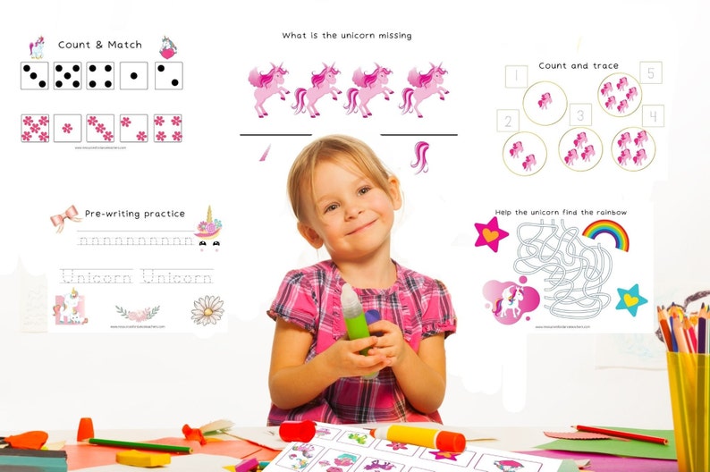 Preschool Activity Pack, Preschool Activity Sheets, Busy Book |unicorn ...