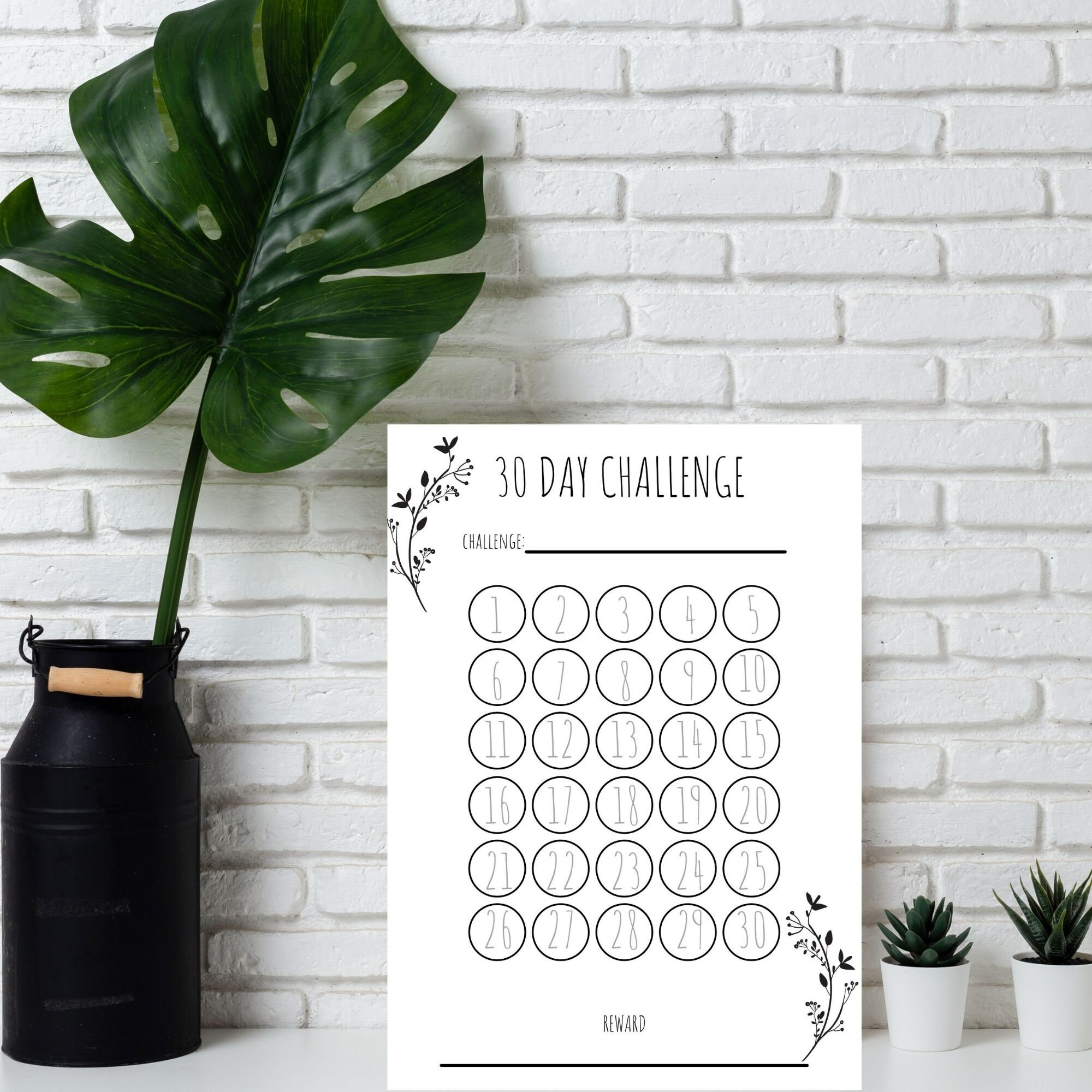 30 Day Challenge 7 Designs Printable Tracker A4 or Letter - Etsy