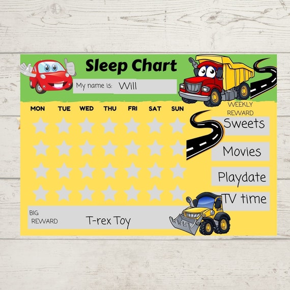 Toys SLEEP CHART Sleeping Training Chart Instant Download Behavior ...