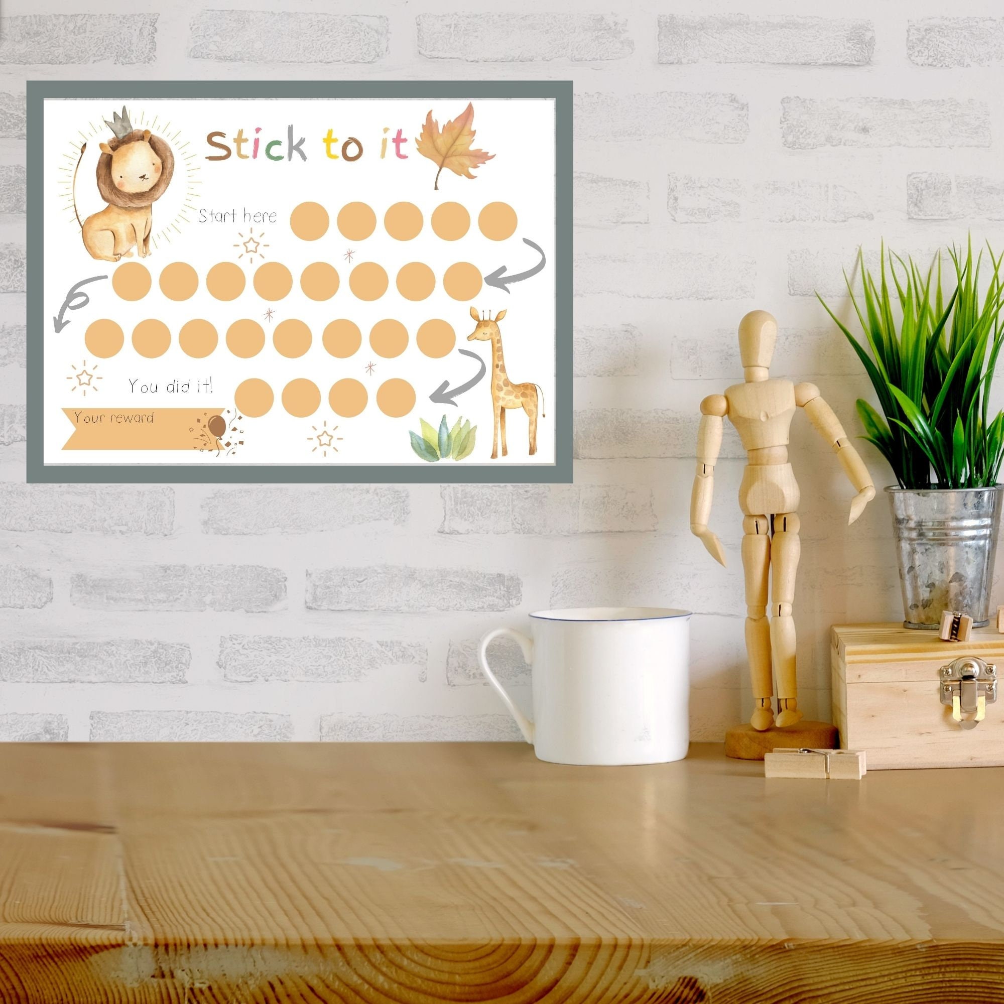 Kids Reward Chart, Animal Girl's Sticker Chart, Instant Download Reward ...