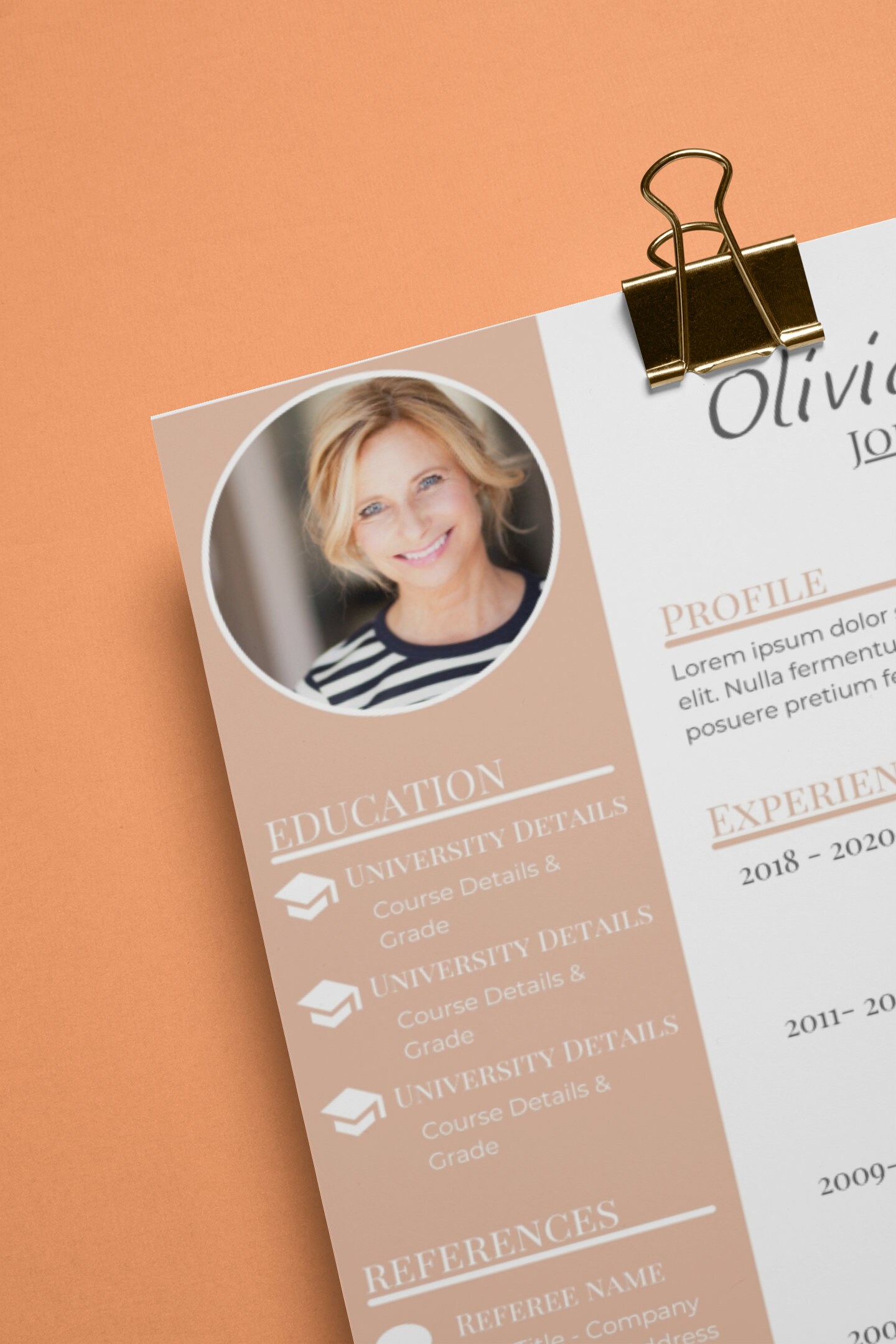 CV Resume With Photo Resume Template CV Template Cover - Etsy UK