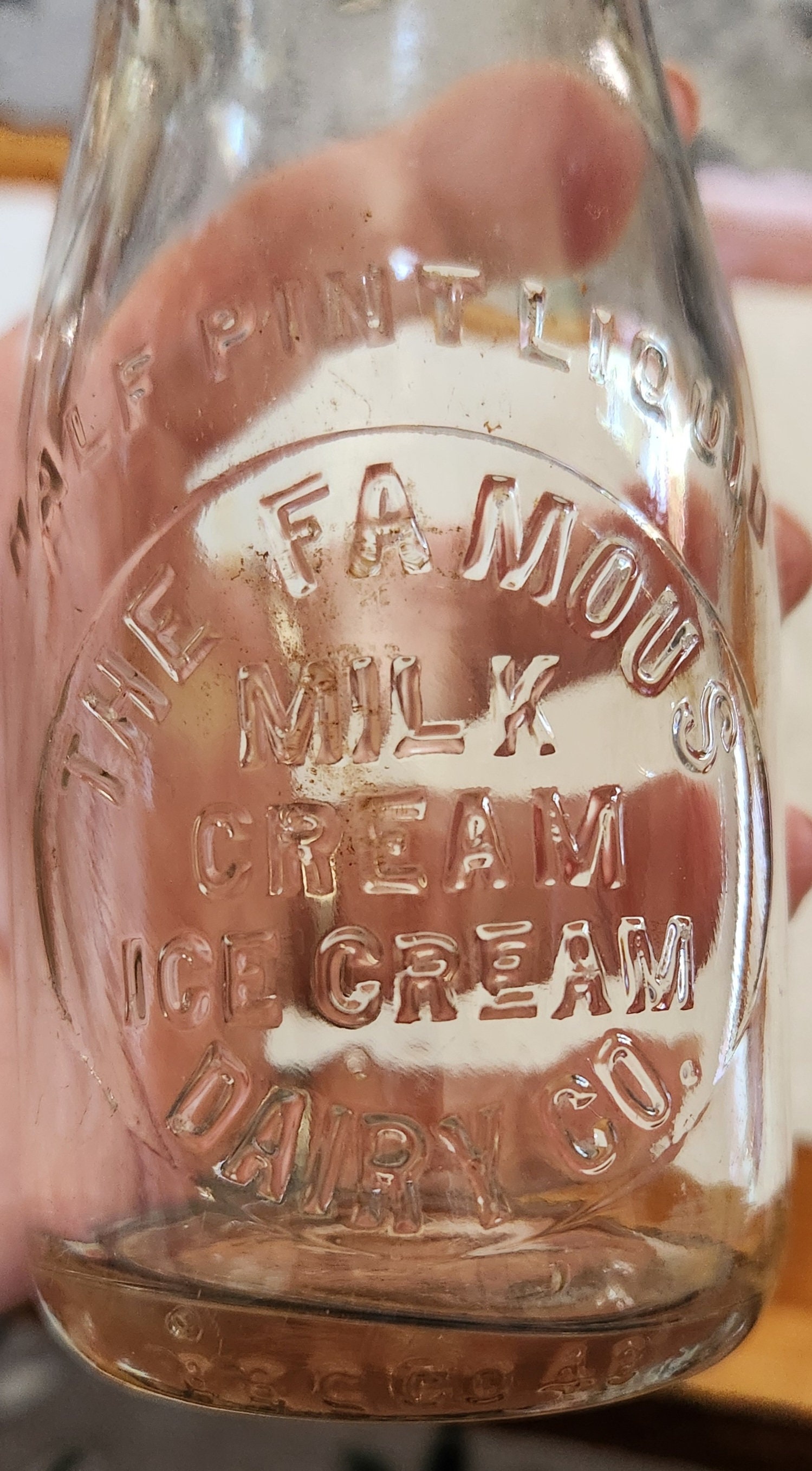 Vintage Famous Dairy Half Pint Milk Bottle - Etsy