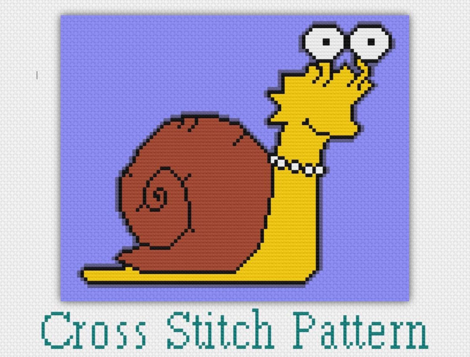 Lisa Simpson is a Snail Cross Stitch Pattern DIY Treehouse of Horror - Etsy
