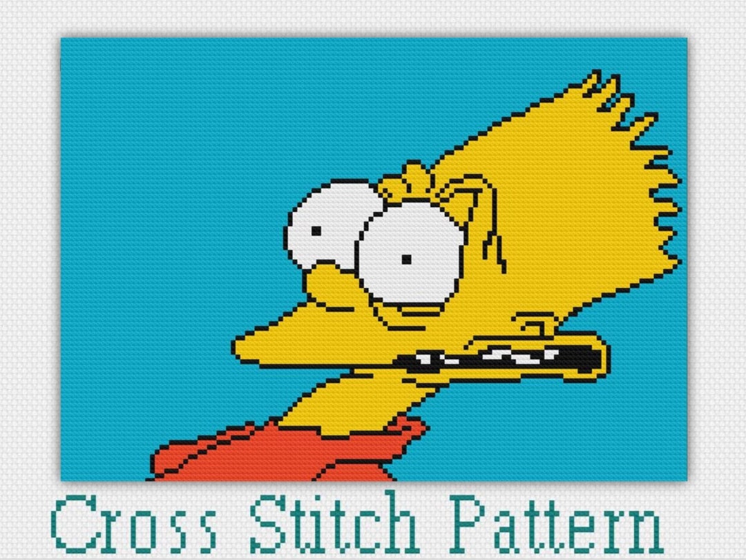 Bart Simpson Cross Stitch Pattern - Etsy