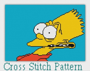 Bart Simpson Cross Stitch Pattern - Etsy