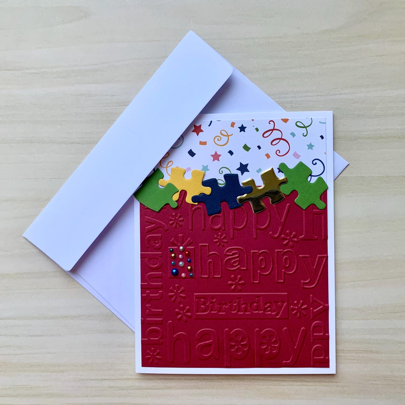 Jigsaw Puzzle Birthday Card, Puzzle Theme Greeting Card for Her, Puzzle ...