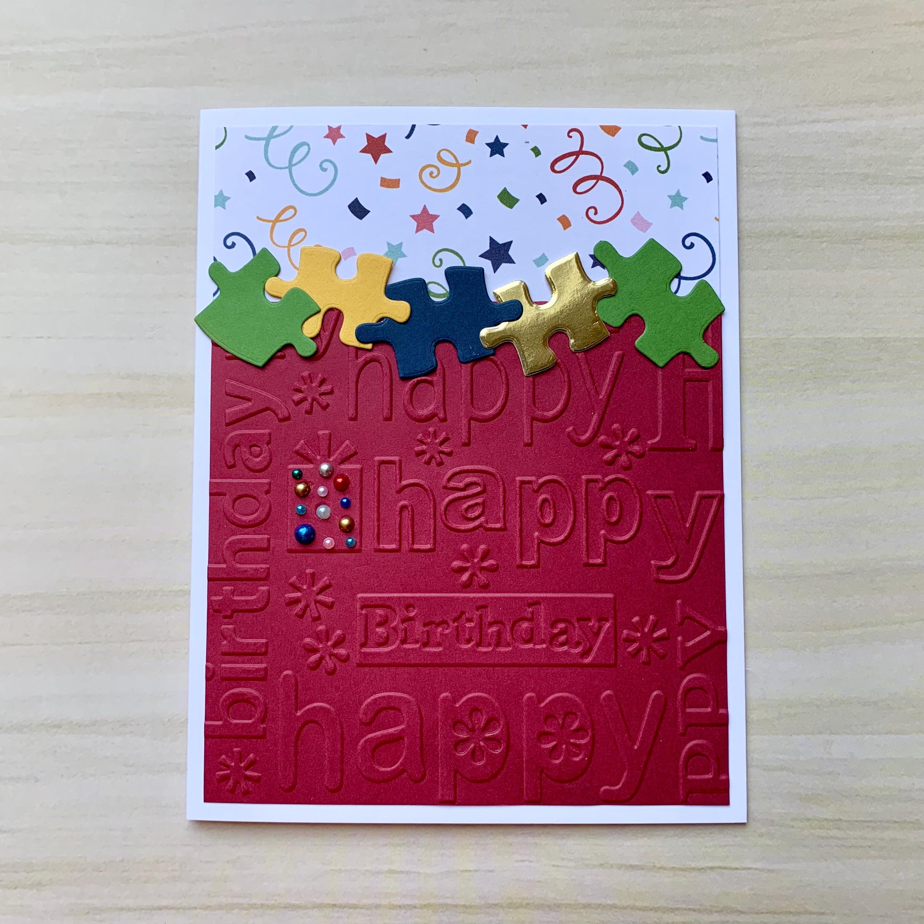 Jigsaw Puzzle Birthday Card, Puzzle Theme Greeting Card for Her, Puzzle ...