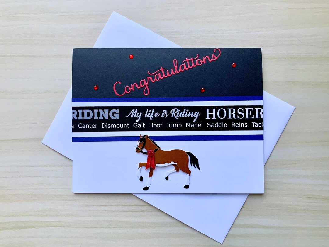 Congratulations Card Horse, Show Horse Stationary for Men, Equestrian ...