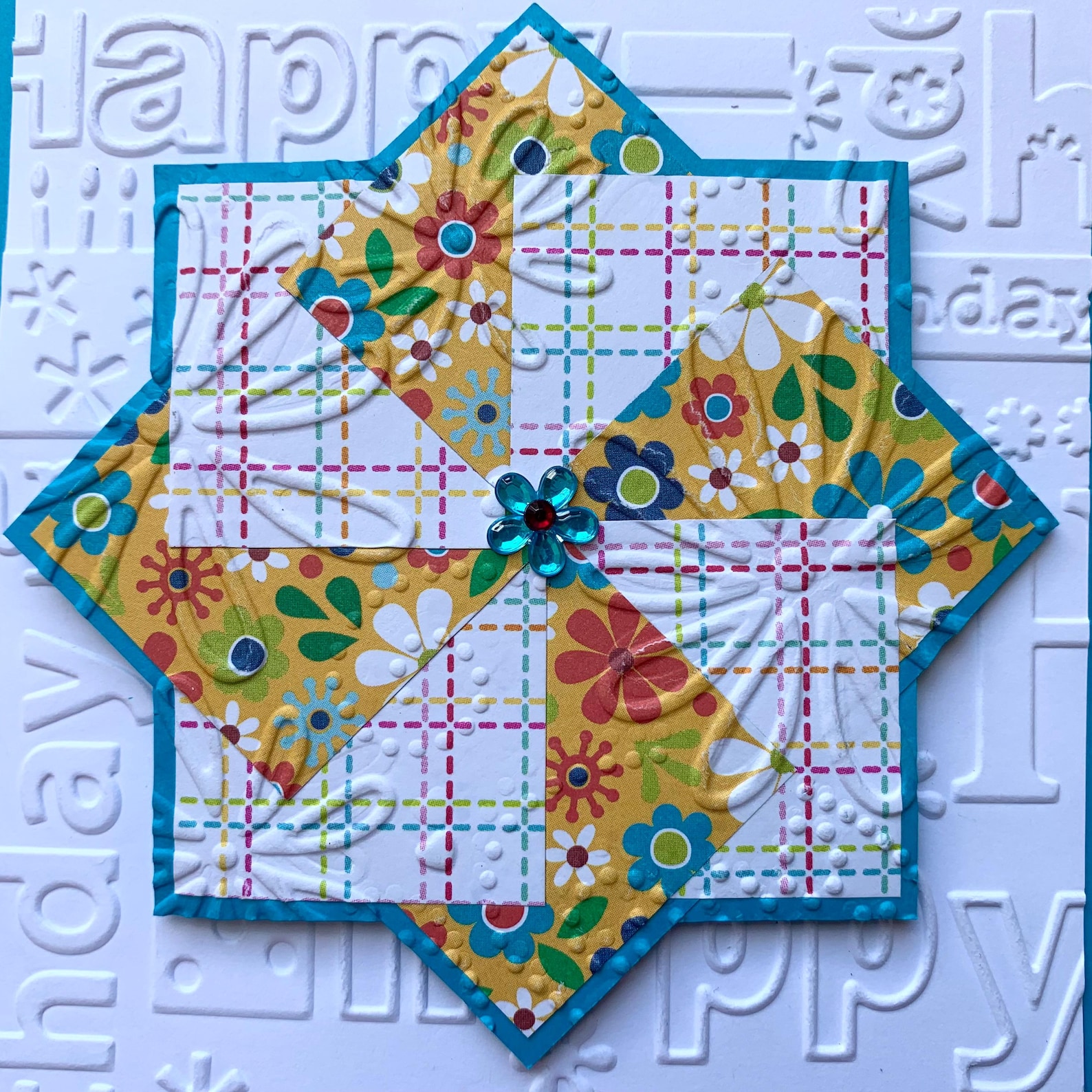 Quilt Birthday Card, Quilting Birthday Card Handmade, Quilt Block Card ...