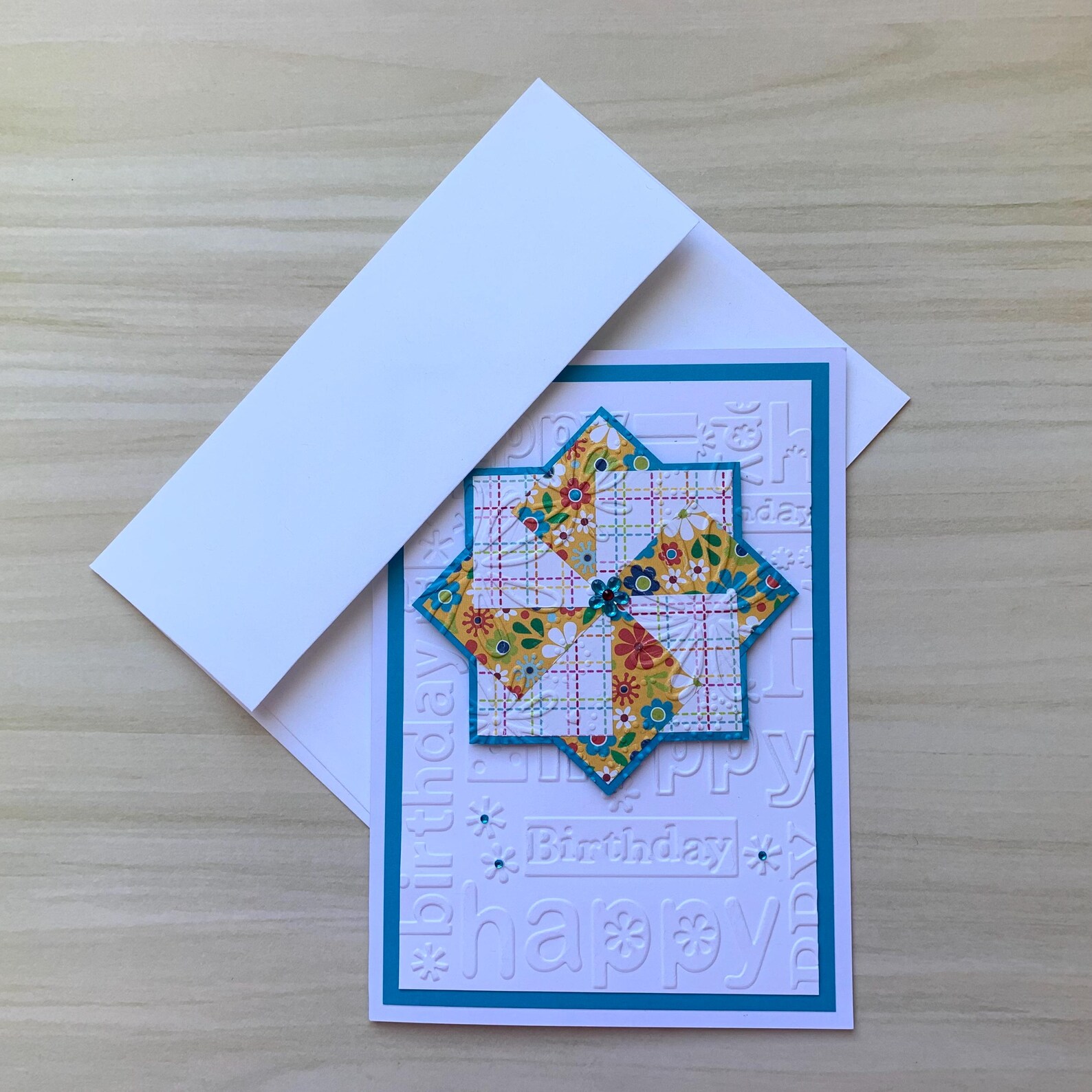 Quilt Birthday Card, Quilting Birthday Card Handmade, Quilt Block Card ...