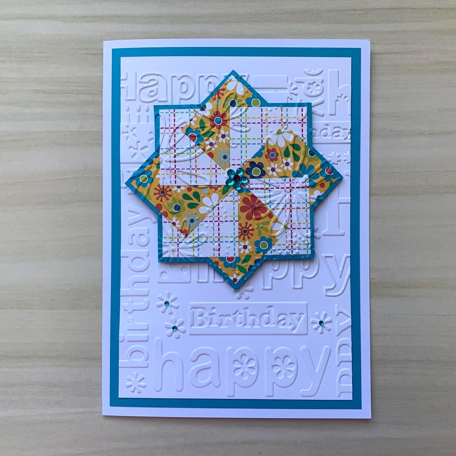 Quilt Birthday Card, Quilting Birthday Card Handmade, Quilt Block Card ...