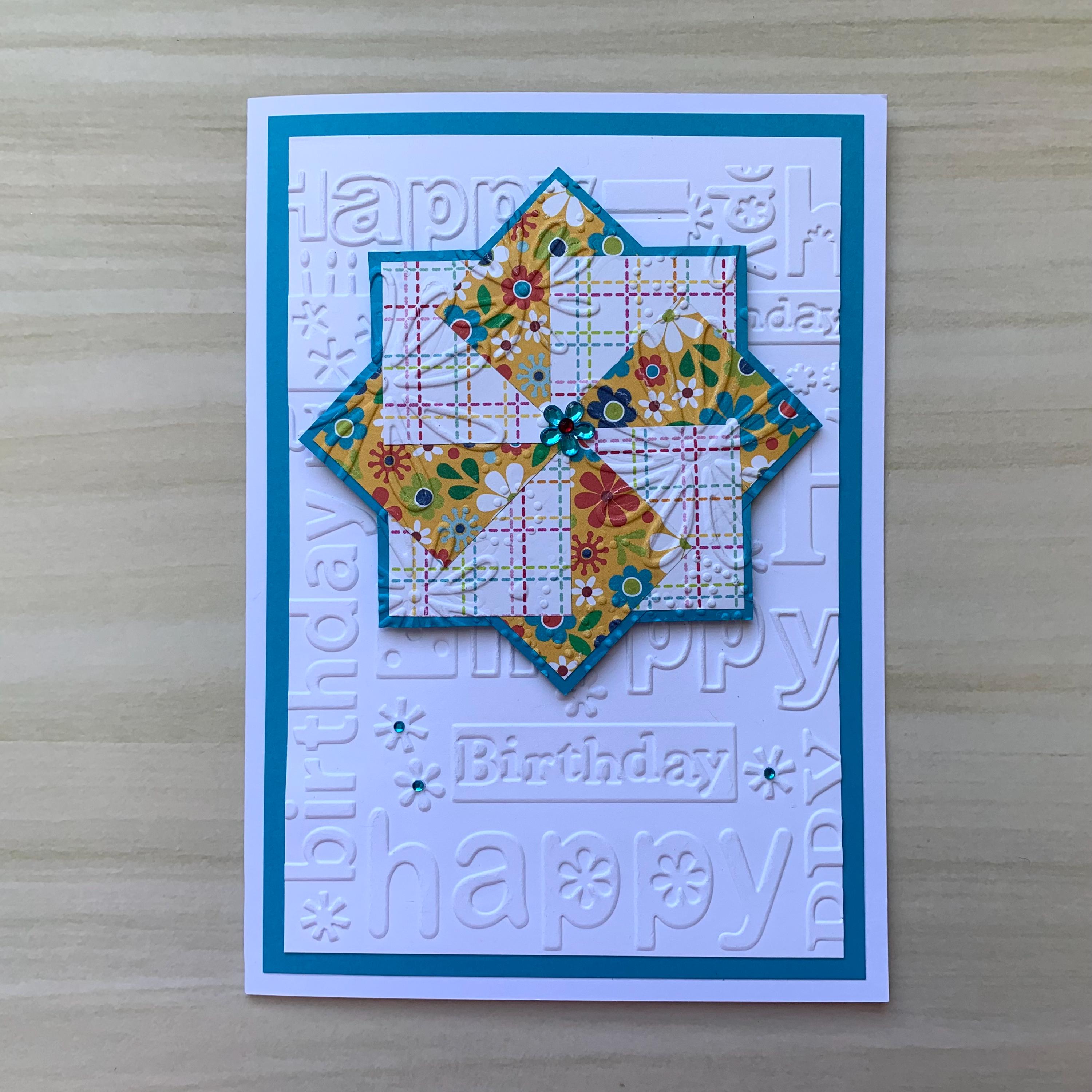 Quilt Birthday Card, Quilting Birthday Card Handmade, Quilt Block Card ...