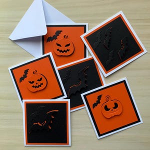 Tiny Halloween Card Set, Happy Halloween Gift Tag, Small Card and ...
