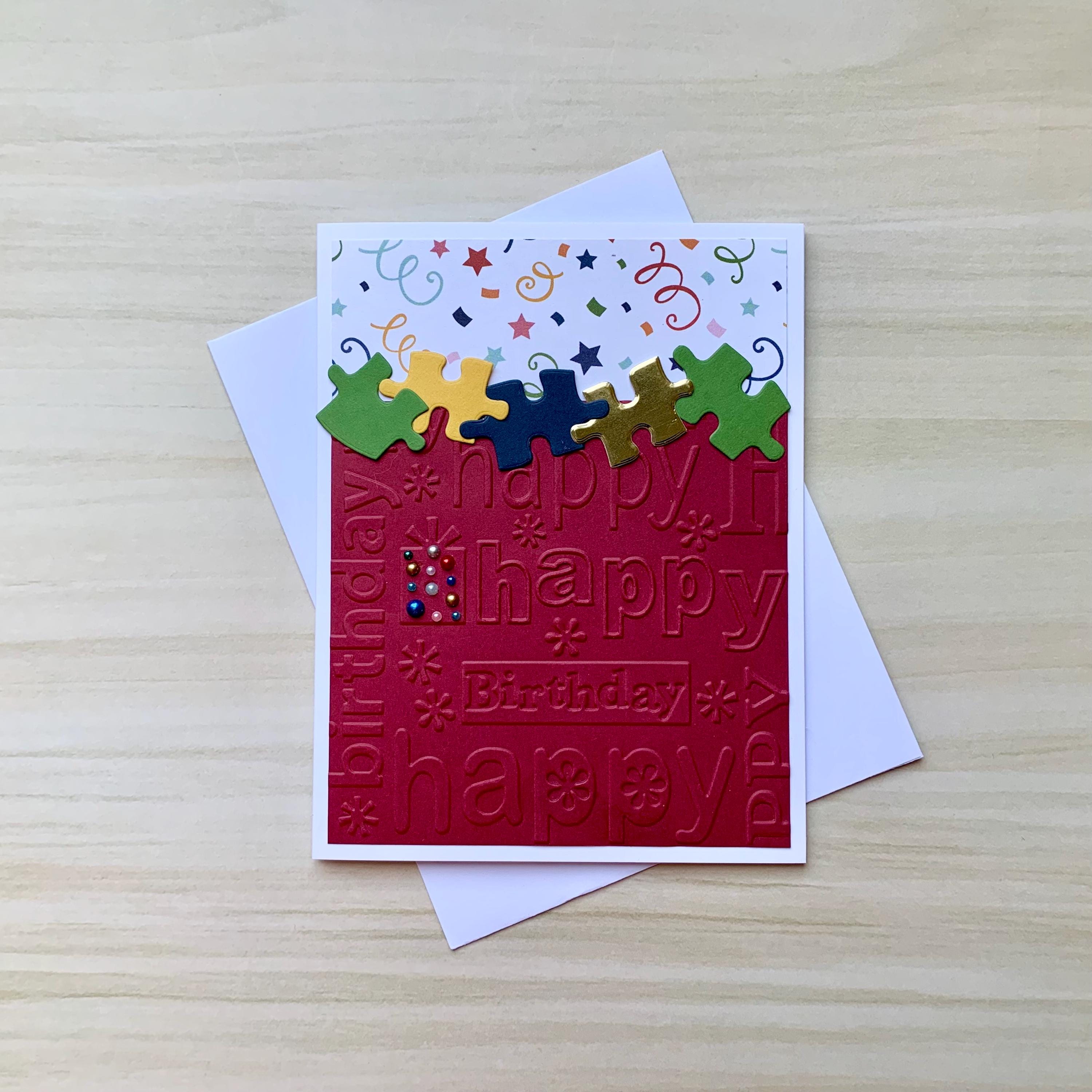 Jigsaw Puzzle Birthday Card, Puzzle Theme Greeting Card for Her, Puzzle ...