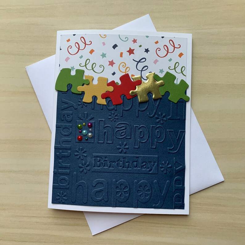 Jigsaw Puzzle Birthday Card, Puzzle Theme Greeting Card for Her, Puzzle ...