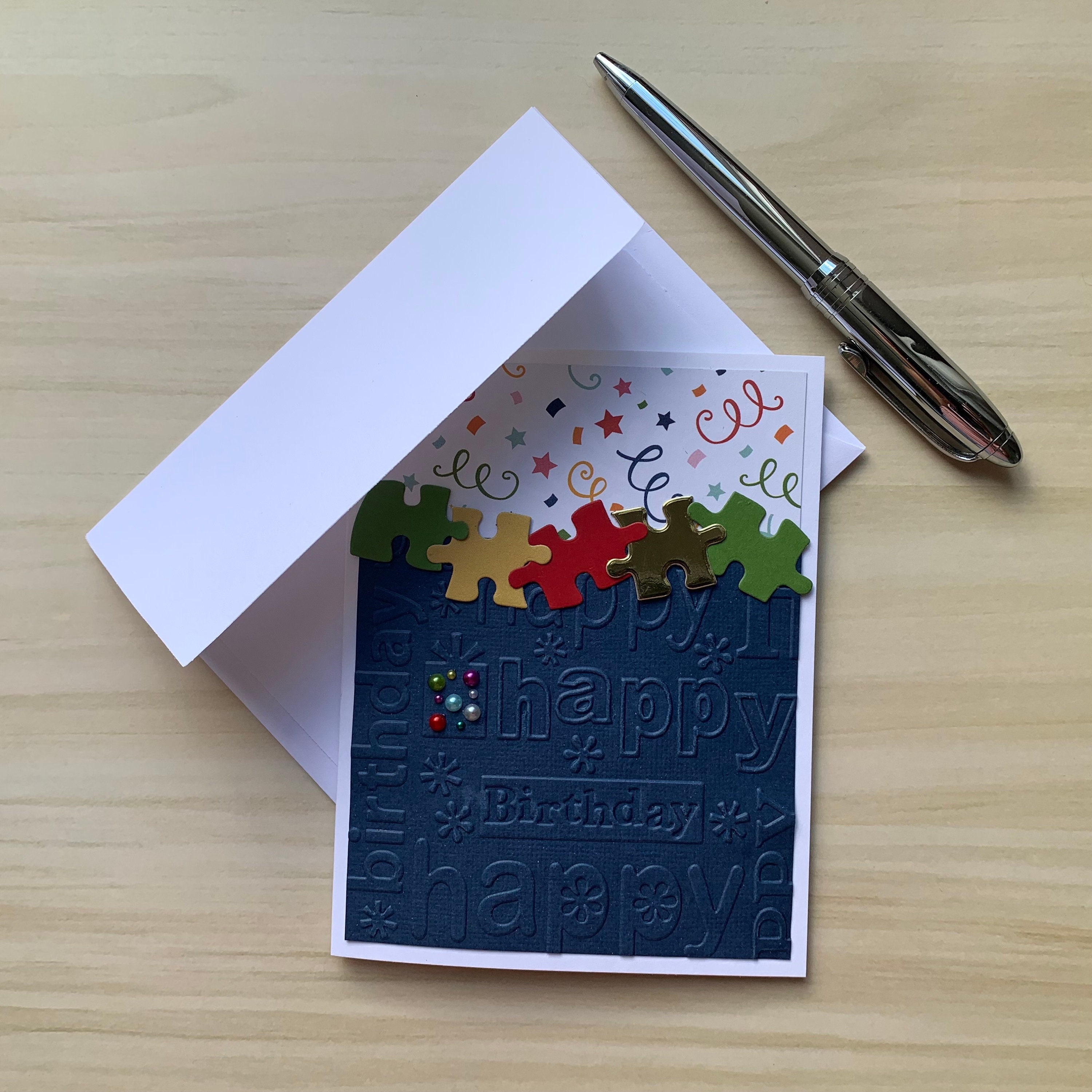 Jigsaw Puzzle Birthday Card, Puzzle Theme Greeting Card for Her, Puzzle ...