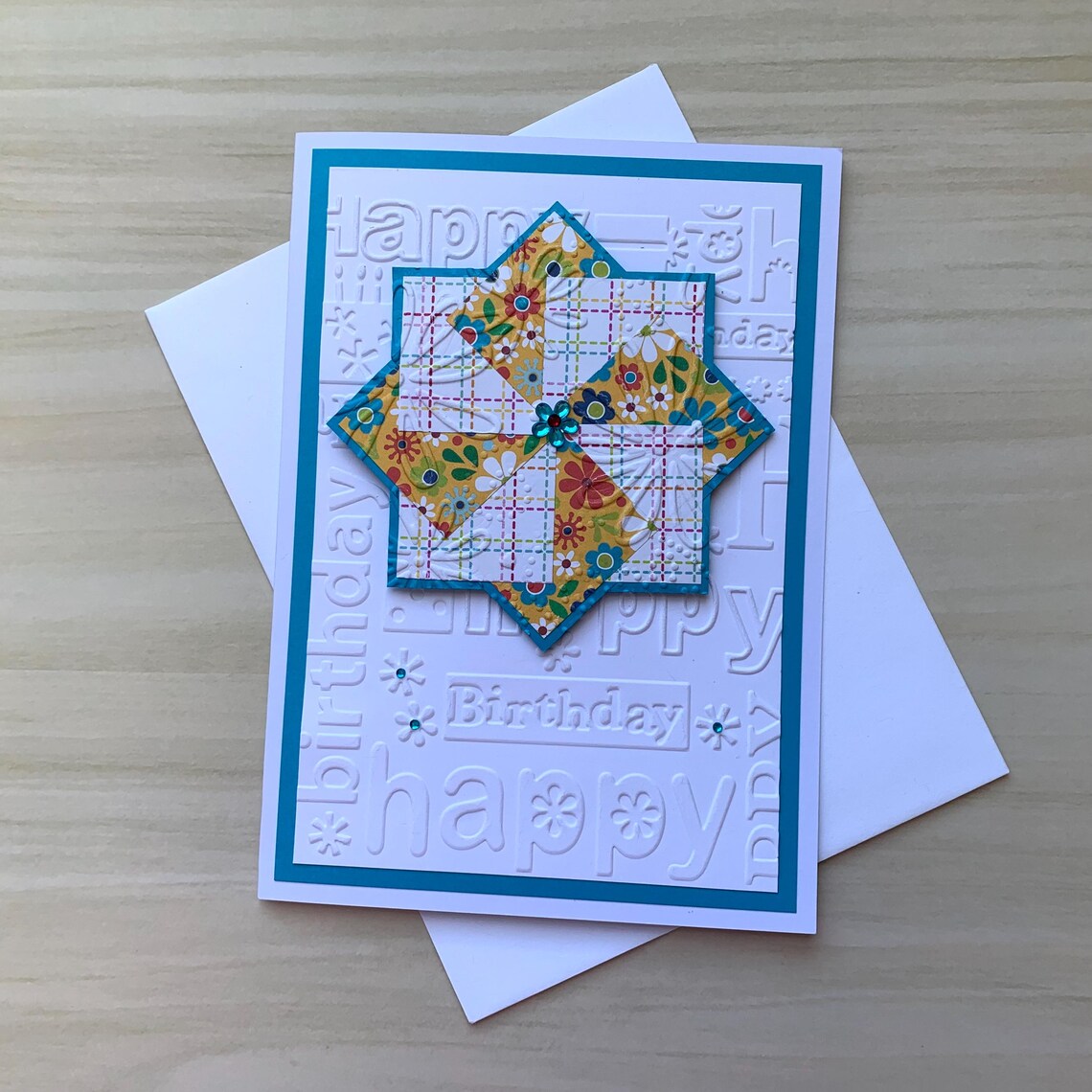 Quilt Birthday Card, Quilting Birthday Card Handmade, Quilt Block Card ...