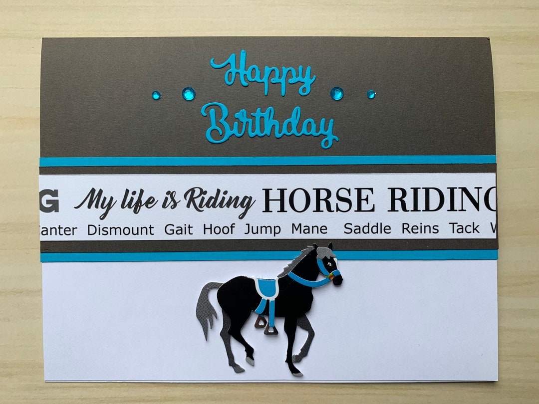 Horse Birthday Card Friend, Equestrian Birthday Card for Her, Handmade ...