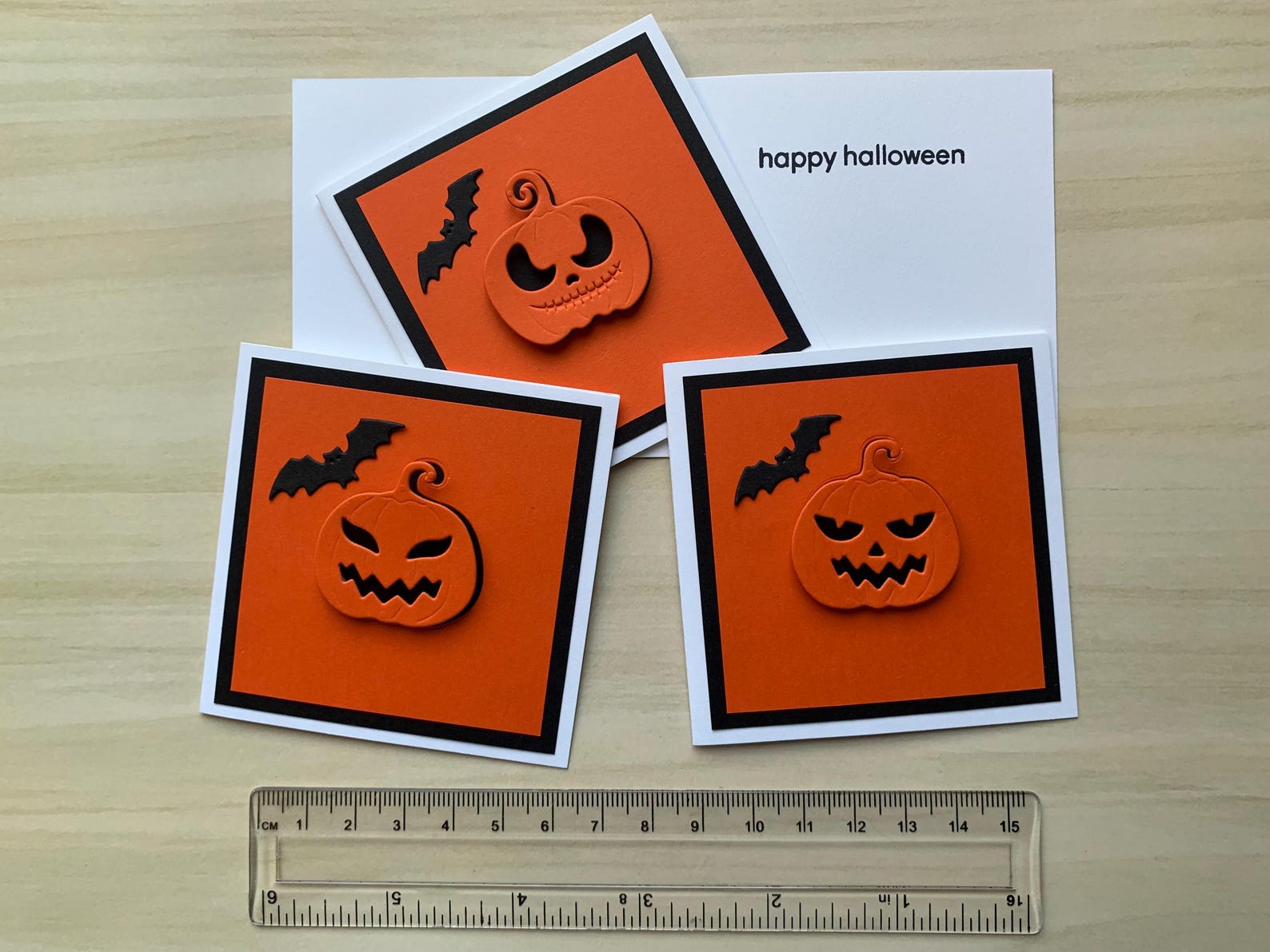Tiny Halloween Card Set, Happy Halloween Gift Tag, Small Card and ...