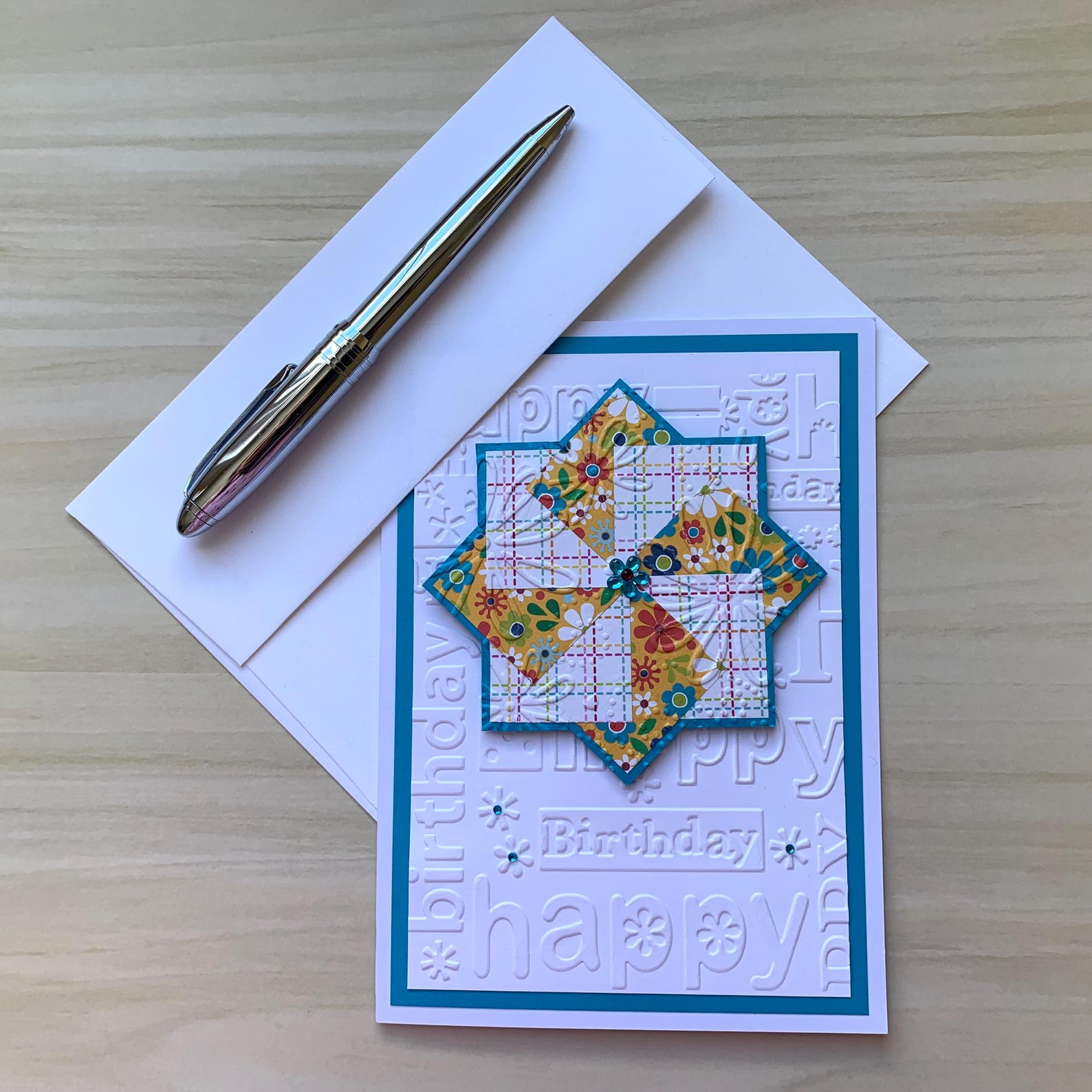 Quilt Birthday Card, Quilting Birthday Card Handmade, Quilt Block Card ...