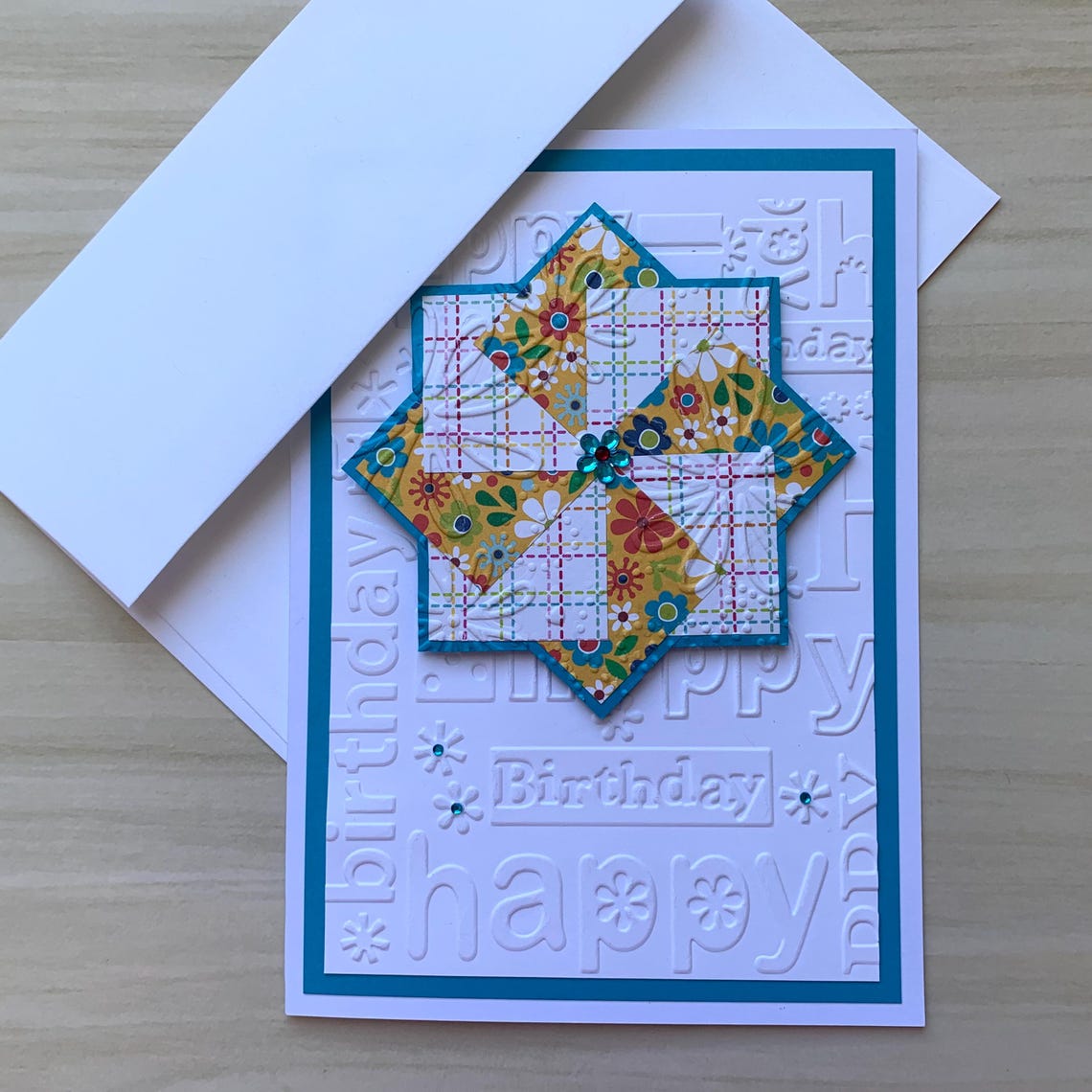 Quilt Birthday Card, Quilting Birthday Card Handmade, Quilt Block Card ...