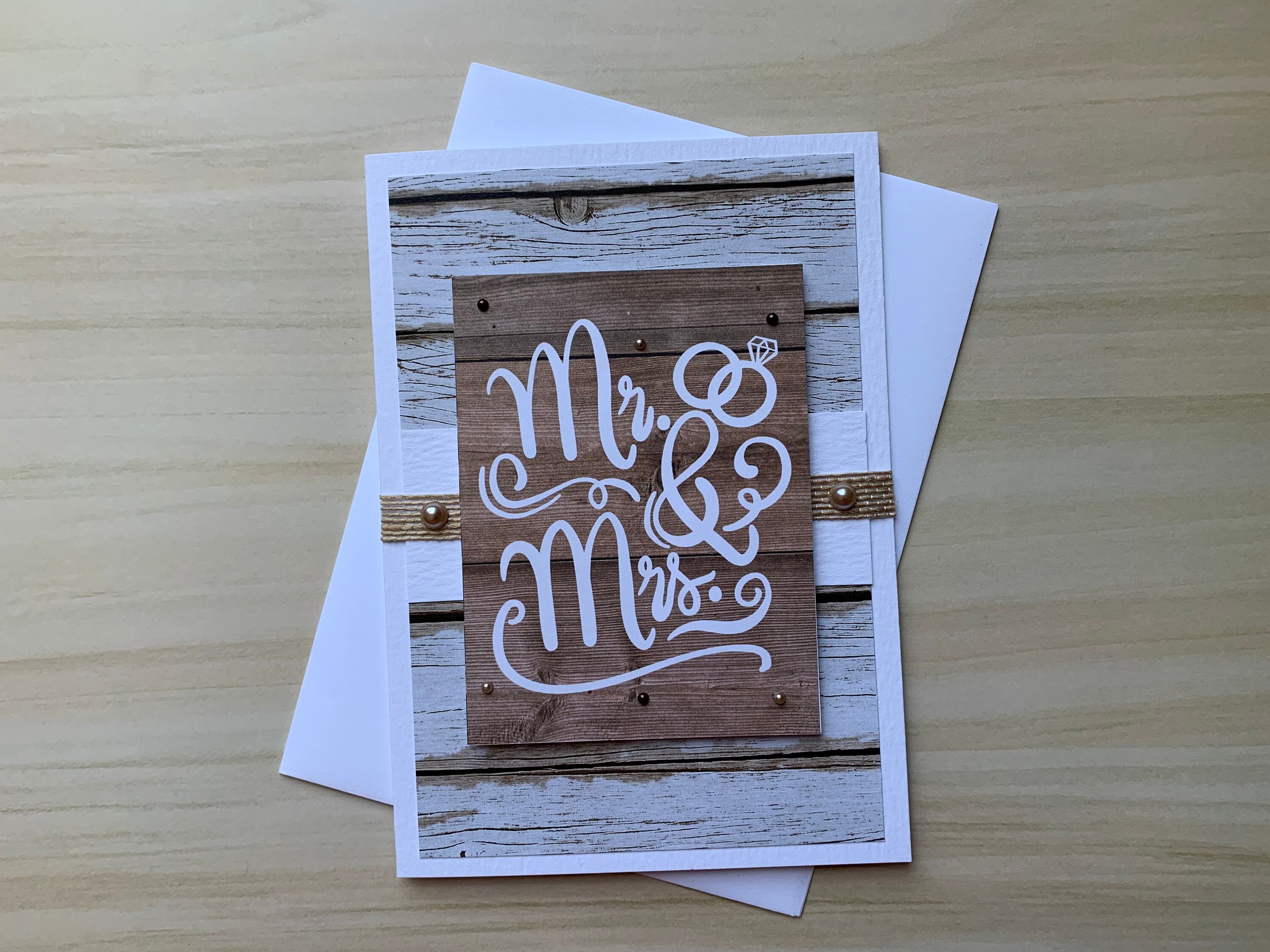 Country Wedding Card Bride and Groom Rustic Card for Friends - Etsy