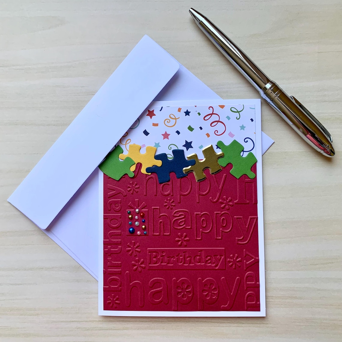 Jigsaw Puzzle Birthday Card, Puzzle Theme Greeting Card for Her, Puzzle ...