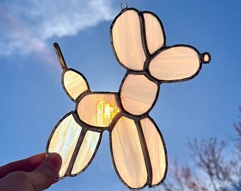Balloon Dog Stained Glass Suncatcher - Etsy