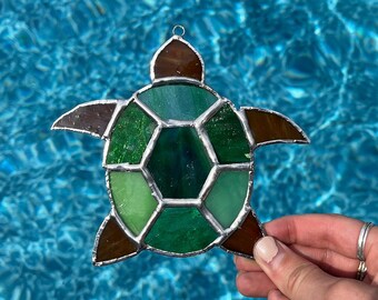 Stained Glass Sea Turtle Suncatcher Tropical Honu Sun - Etsy