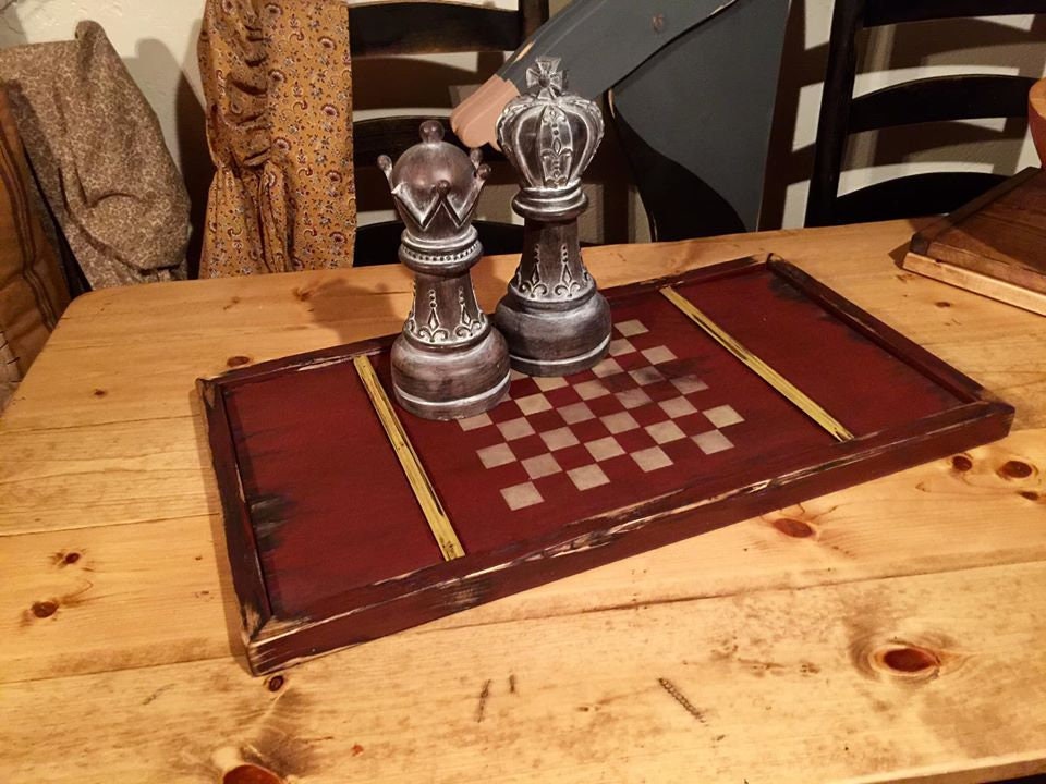 Wooden Checkerboard, Game Board, Rustic, Wooden Frame - Etsy