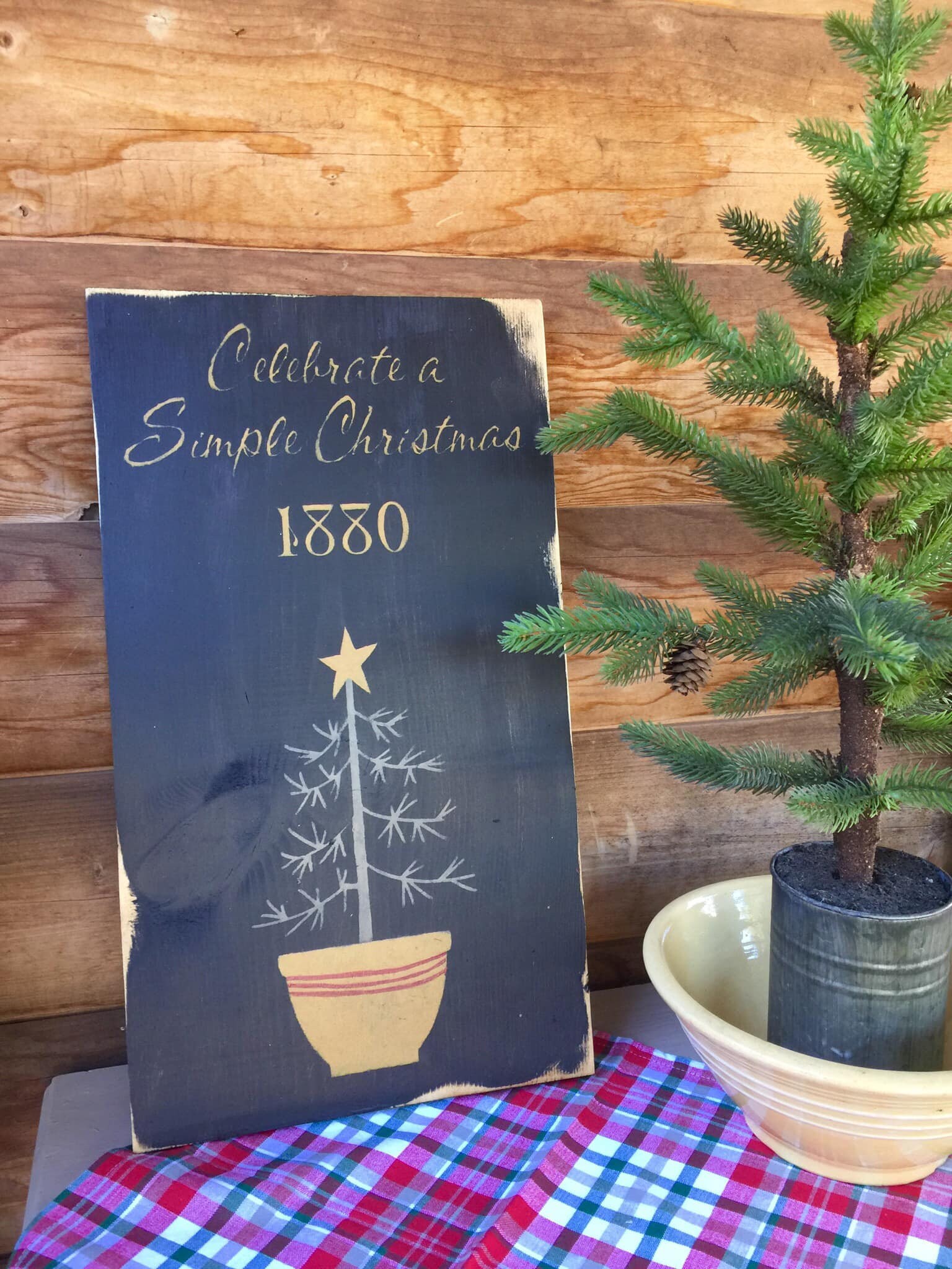 Celebrate A Simple Christmas, Primitive Christmas Sign, Primitive ...