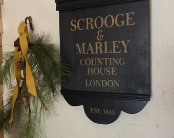 Scrooge & Marley Counting House London, Est. 1843 Framed Christmas Sign ...