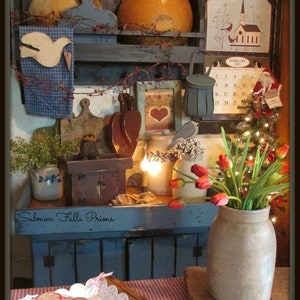 Set of Hanging Hearts, Hearts, Heart Decor, Primitive, Colonial ...