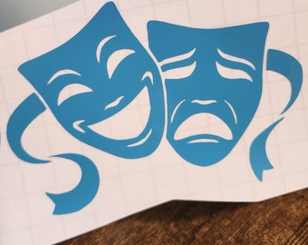Drama Masks Decal, Comedy and Tragedy, Performing Arts, Custom Drama ...
