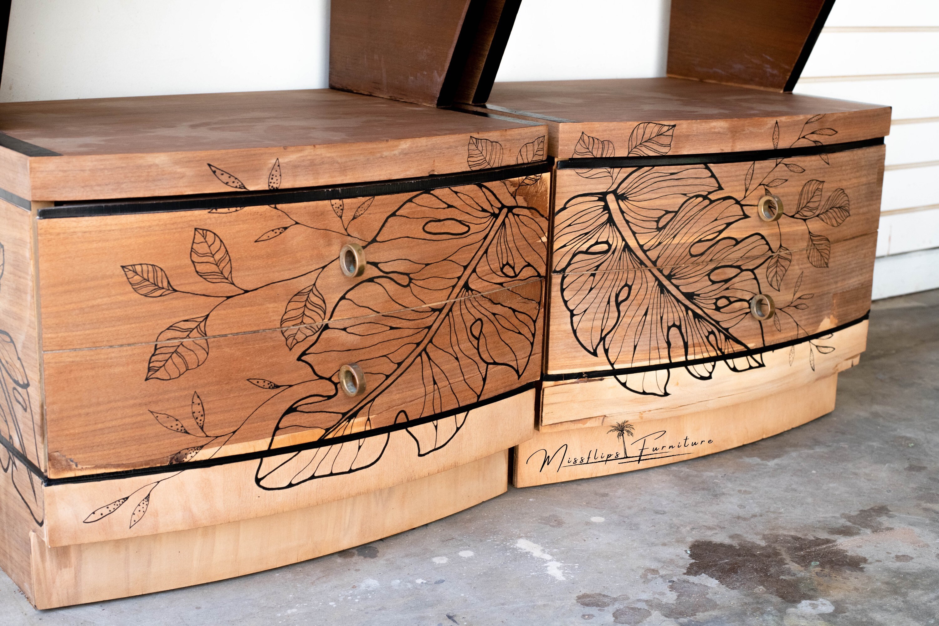 AVAILABLE** Line Art MCM Nightstands (set of 2) - Etsy