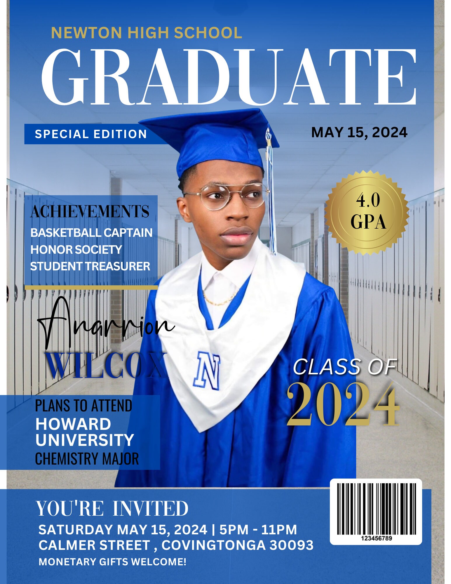 Editable Graduation Invite Etsy