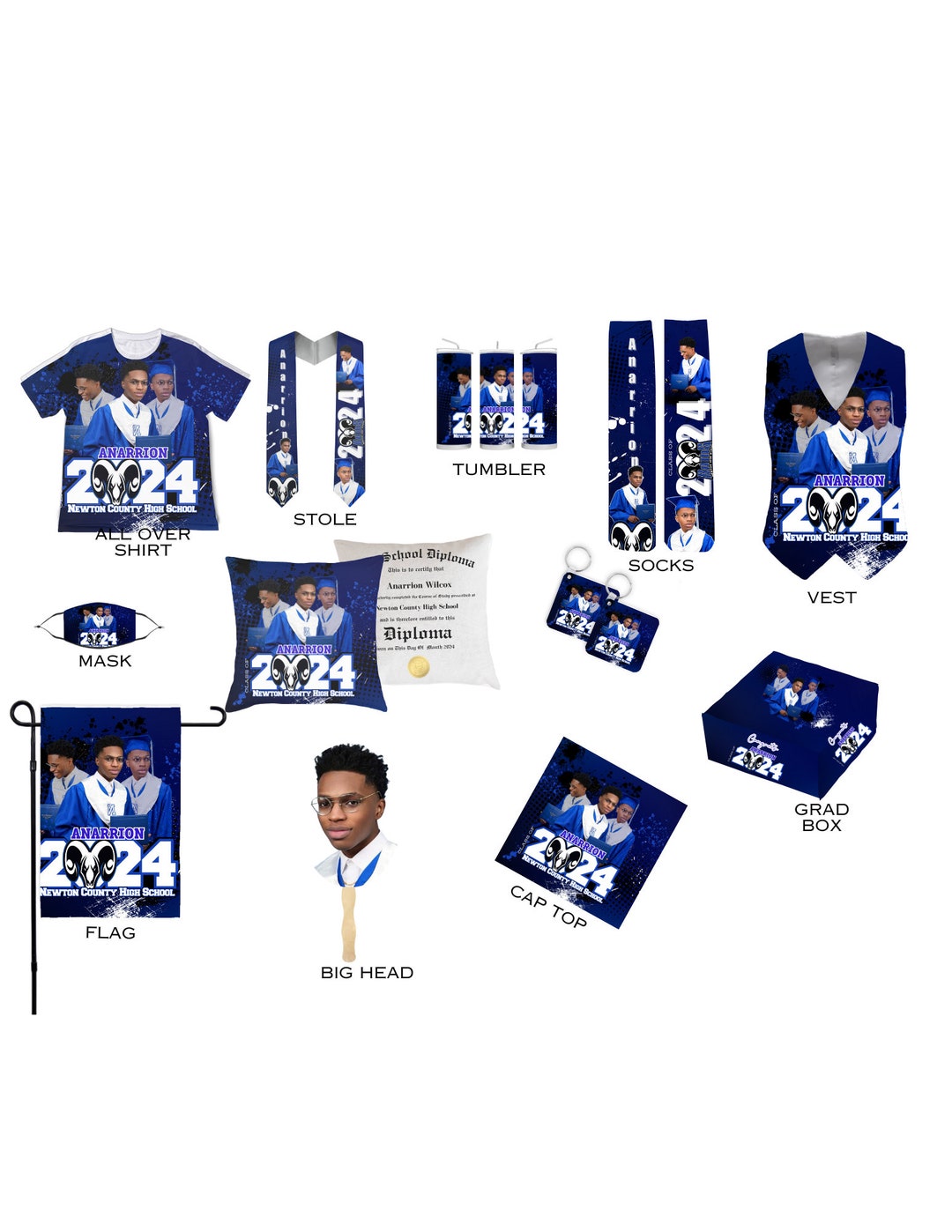 Editable Grad Mock-up - Etsy