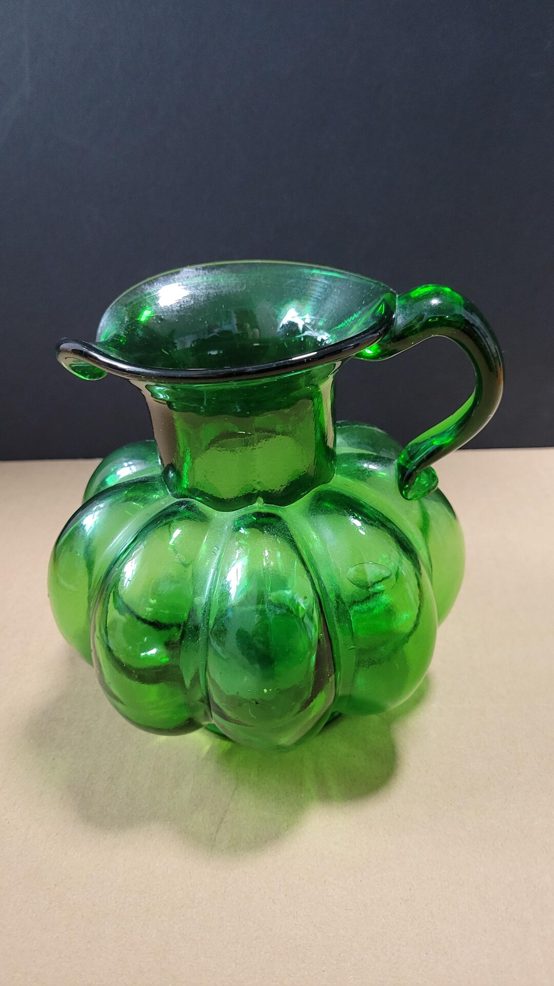 Vintage Clevenger Brothers Hand Blown Emerald Green Glass Pitcher - Etsy