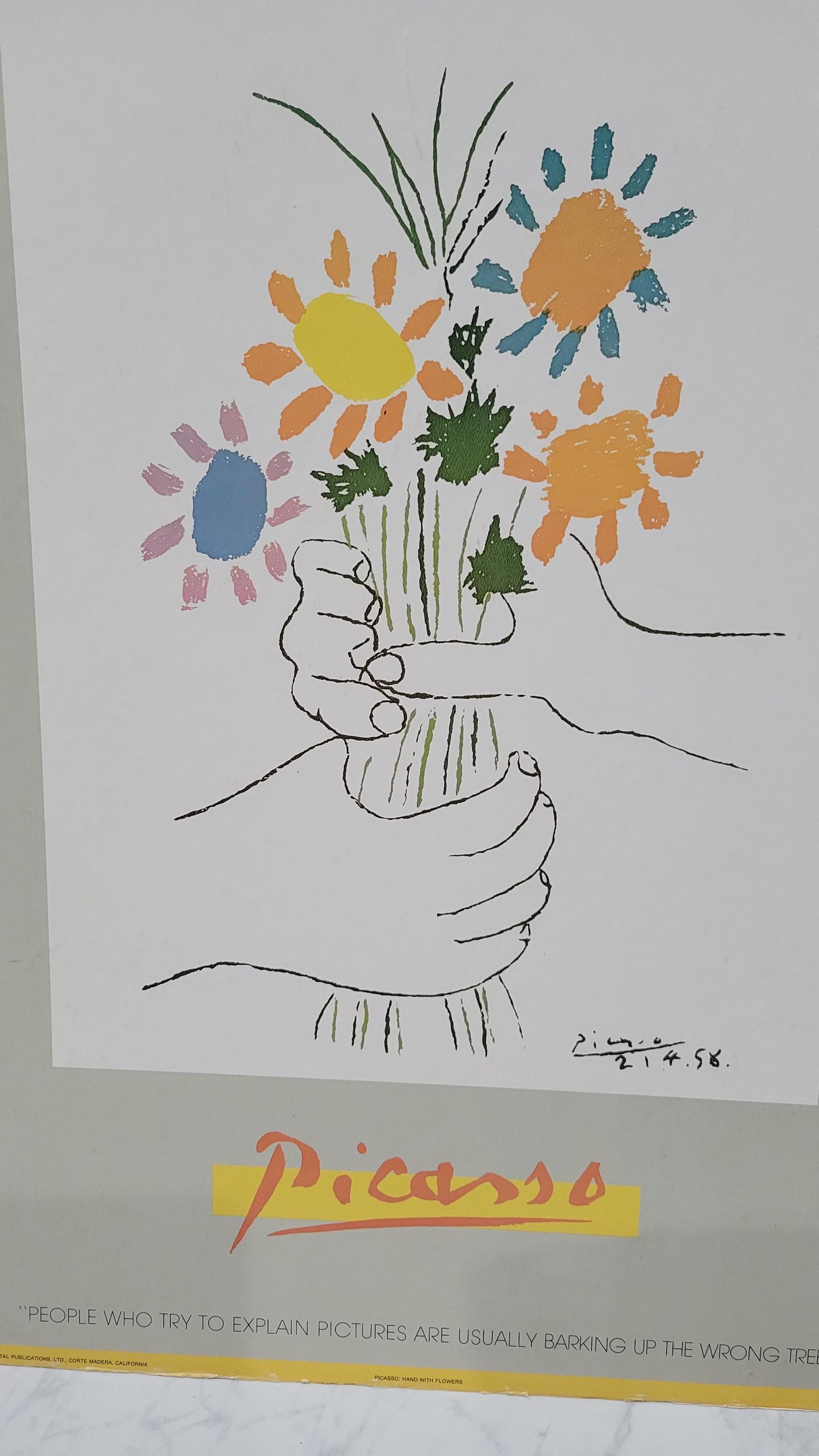 Pablo PICASSO Hand With Flowers Lithograph Art Print - Etsy