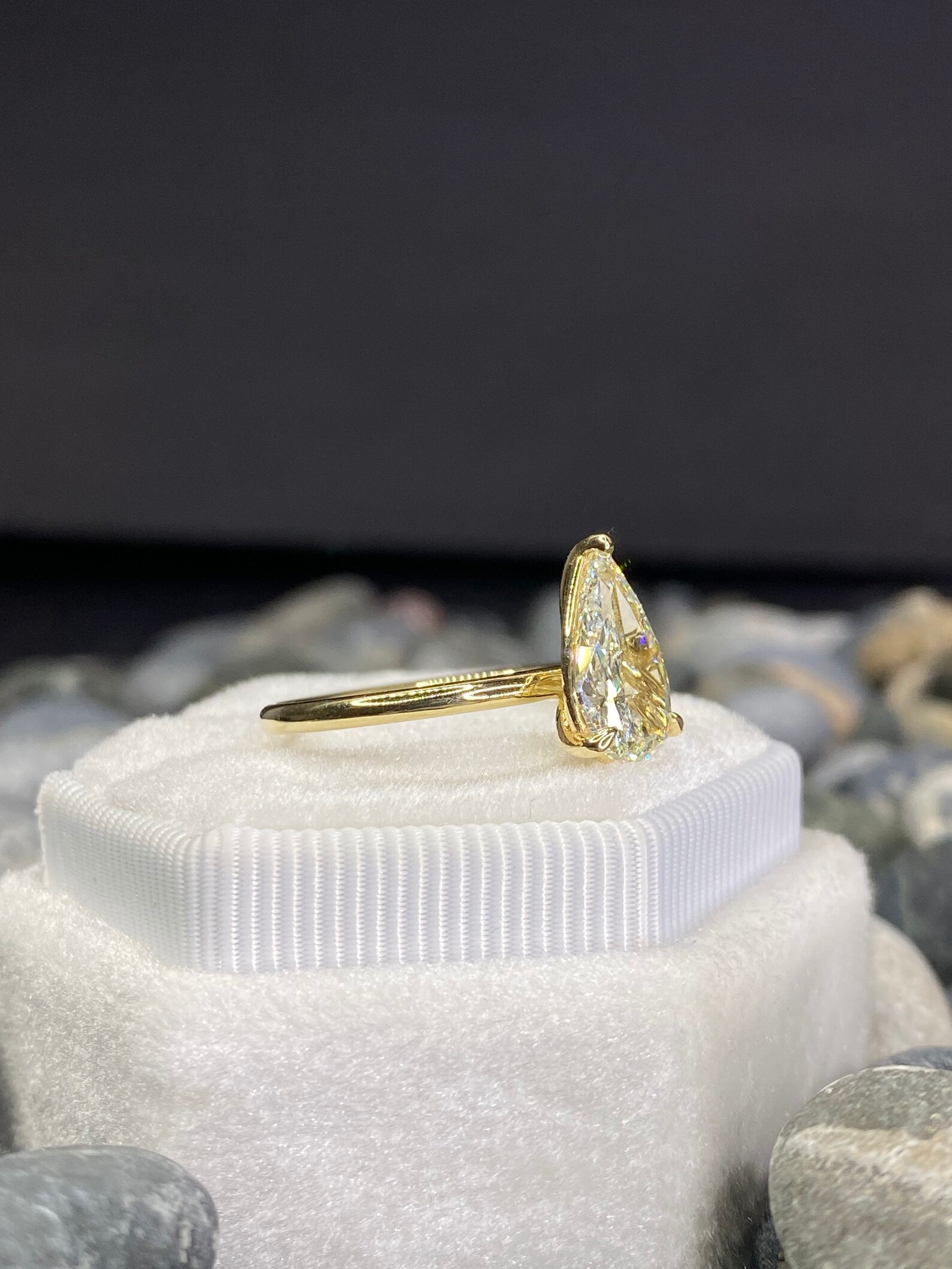 Lab Grown Diamond Pear Shape Cut Diamond Engagement Ring 14K - Etsy