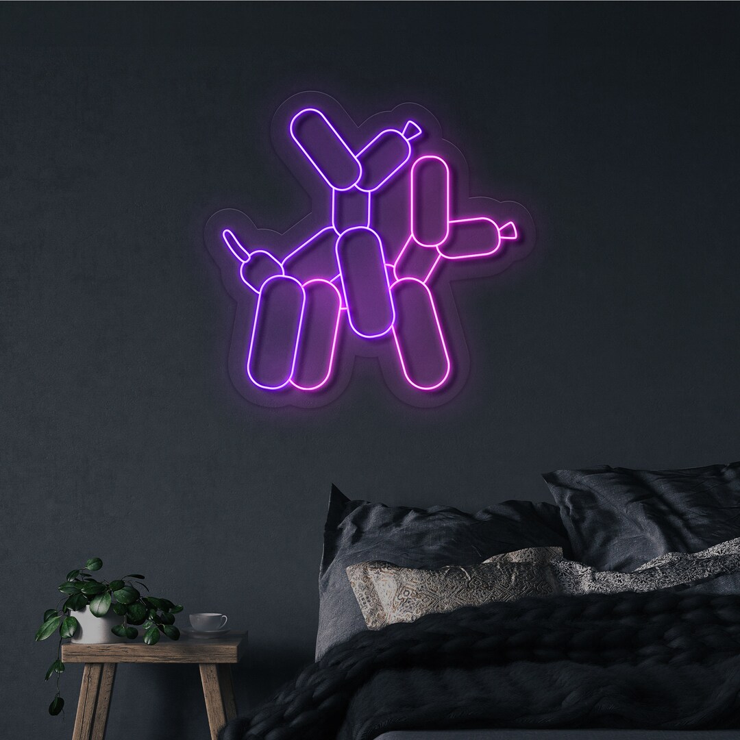 Balloon Dog Neon Sign / Neon Sign Wall Art Modern Game Room Decor ...