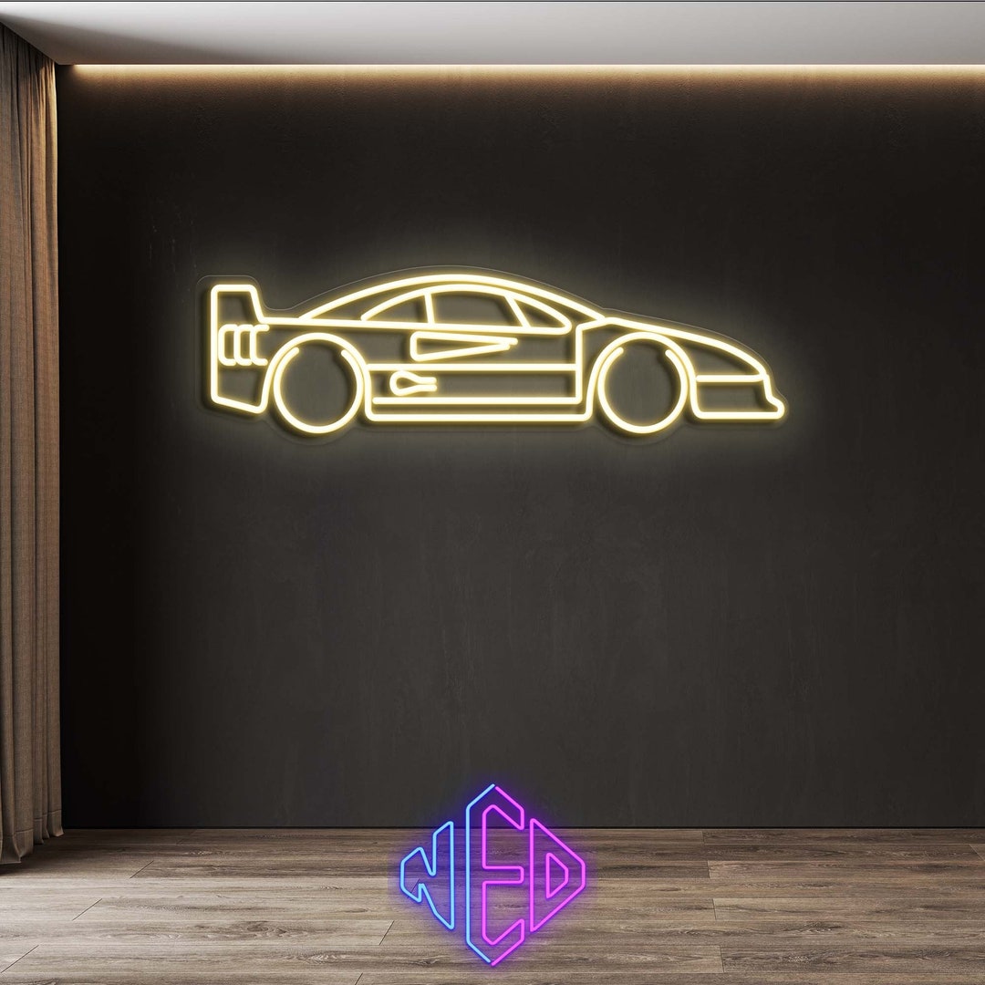 Sport Car Neon Sign Garage Sign Custom Neon Light Boys Room Decor Gym ...